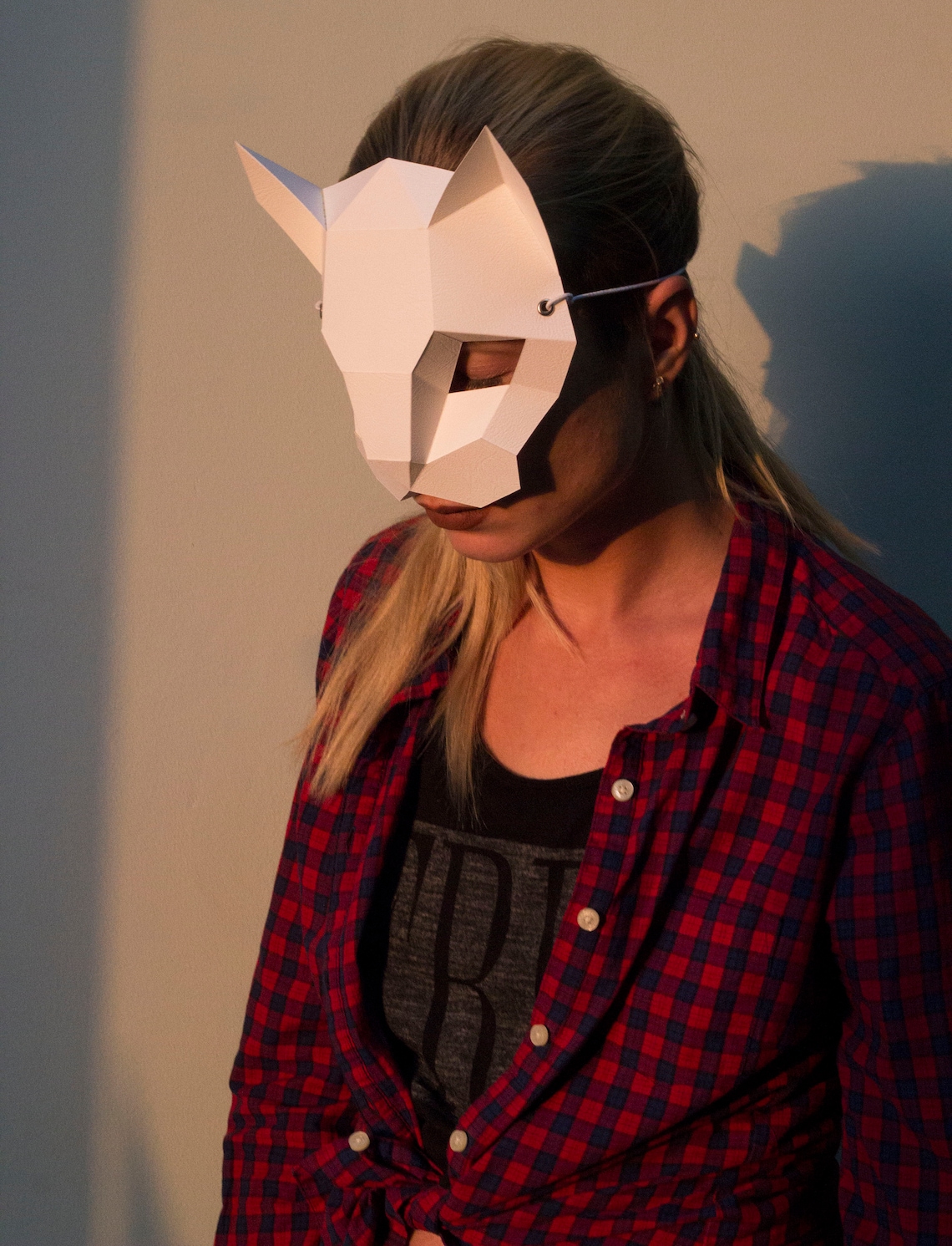 Papercraft 3D CAT HALF MASK Halloween Pepakura Art Kitty Kinky - Etsy