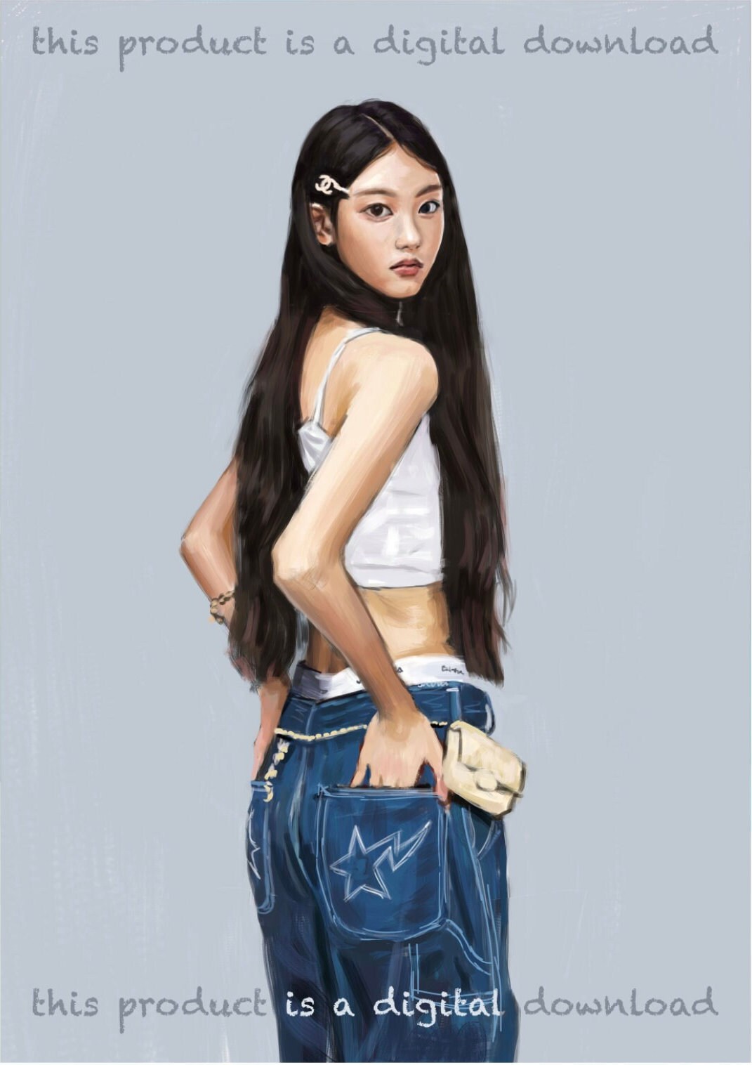 Newjeans Haerin Digital Art Print digital Download Size A4 - Etsy