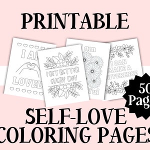 PRINTABLE Positive Affirmation Coloring Pages for Teen Girls, Coloring ...