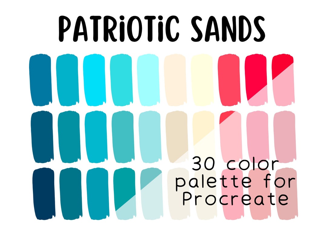 Muted Patriotic Themed Procreate Color Palette, 30 Muted for Digital ...