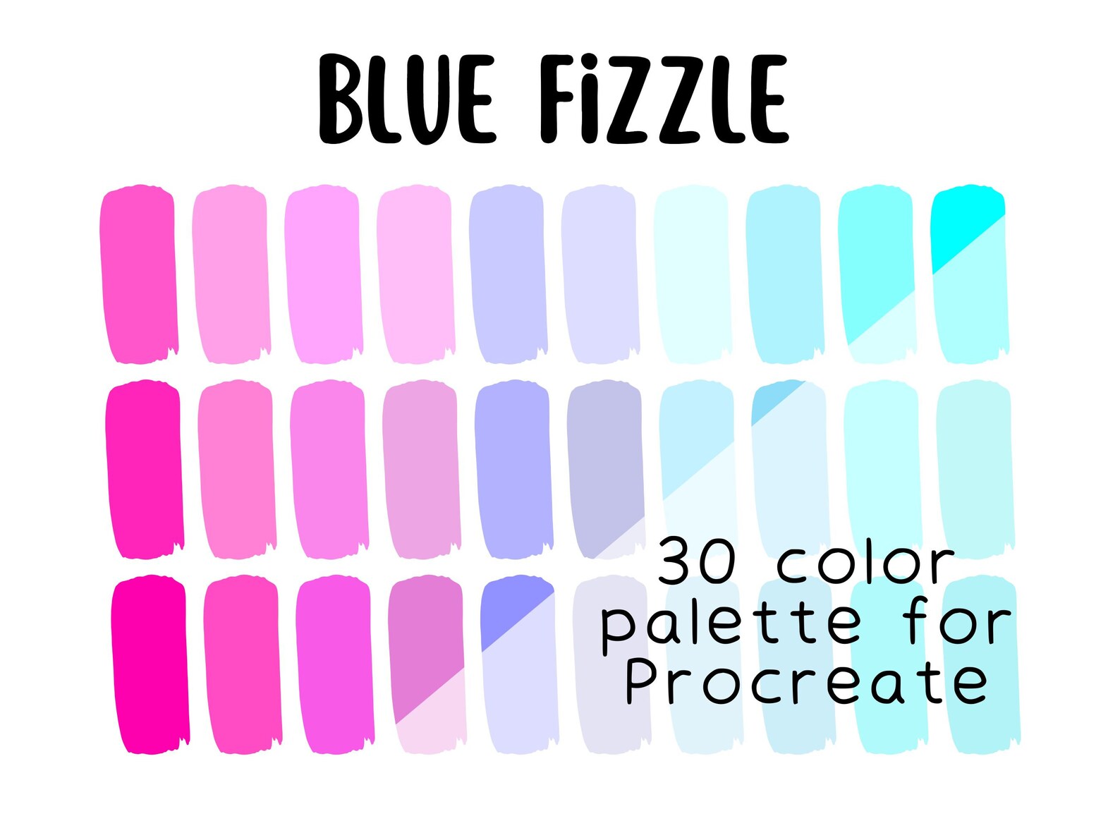 Vibrant Procreate Color Palette, 30 Bright Colors for Digital Design ...