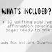 PRINTABLE Positive Affirmation Coloring Pages for Teen Girls, Coloring ...