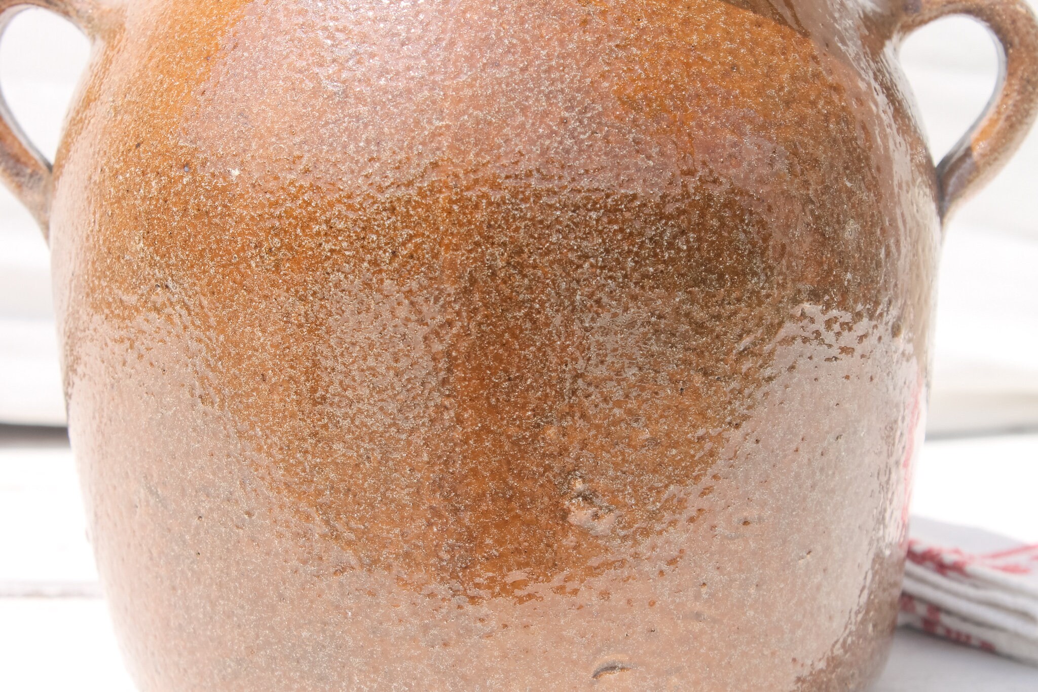 Antique French Brown Glazed Vessel, Confit Pot, France Stoneware ...