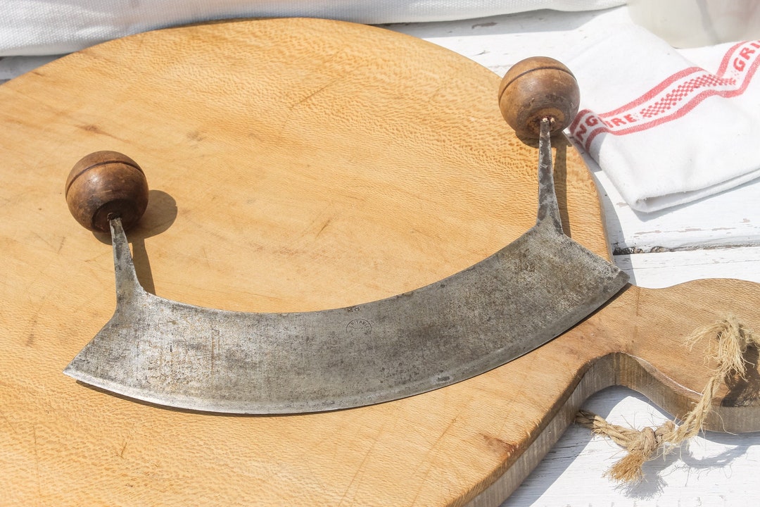 Vintage 1950s French Vintage Mezzaluna Herb Rocking Chopper Cleaver ...