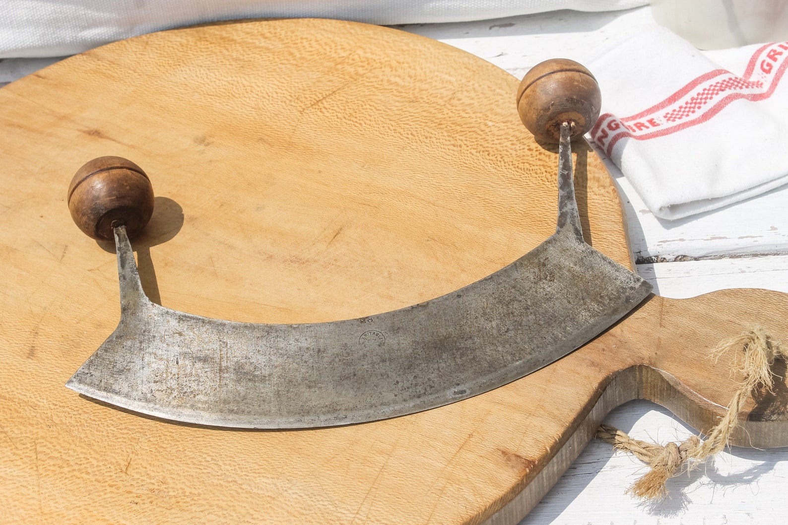 Vintage 1950s French Vintage Mezzaluna Herb Rocking Chopper Cleaver ...