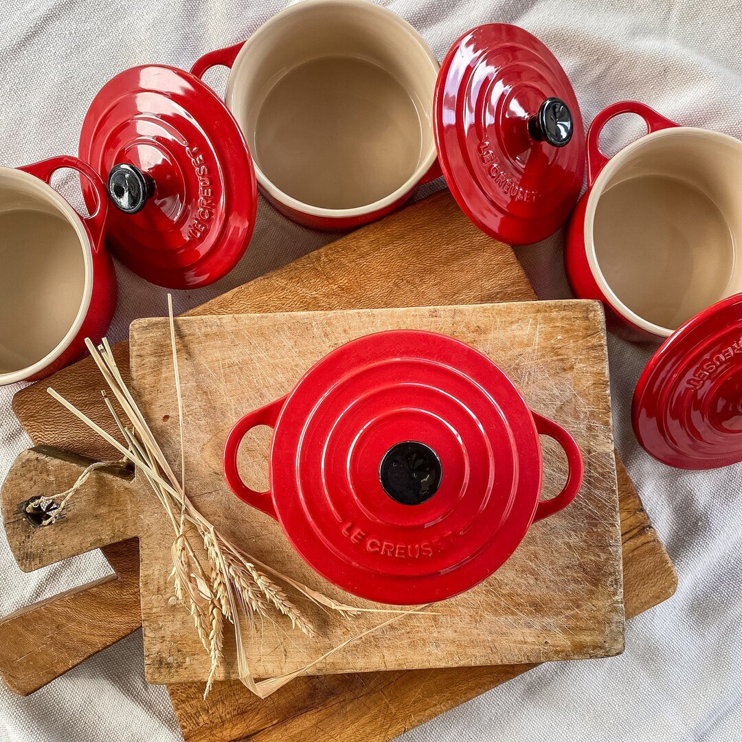 Set of 4 Le Creuset Small Casserole Dishes Crock Pots Dutch Oven Red ...