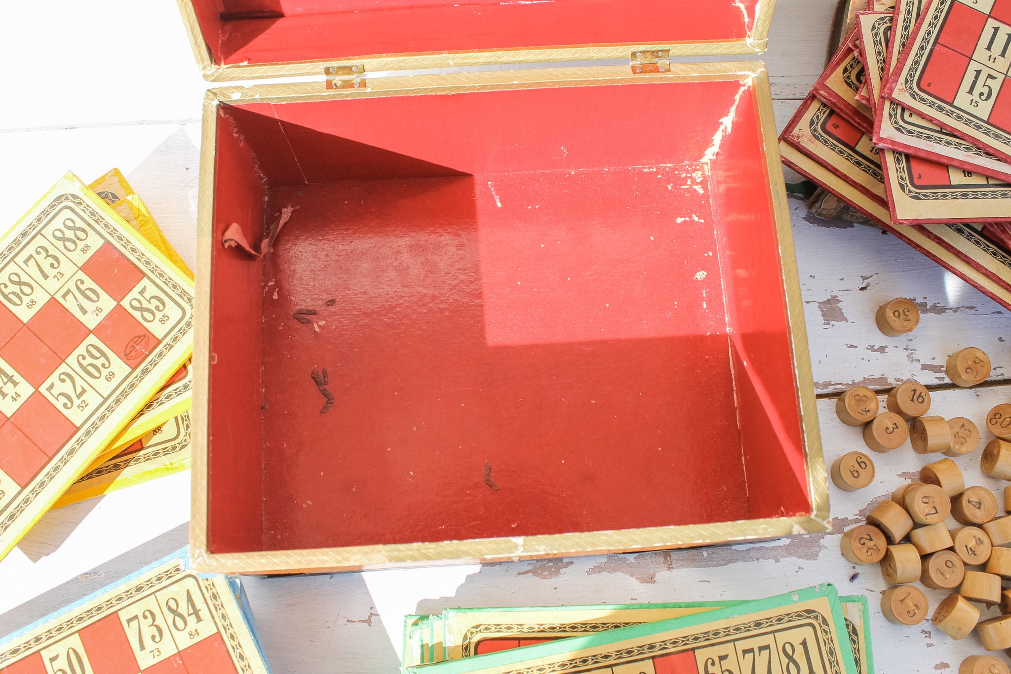 Vintage French Loterie Loto Bingo Box Game Set Collectible Cardboard ...