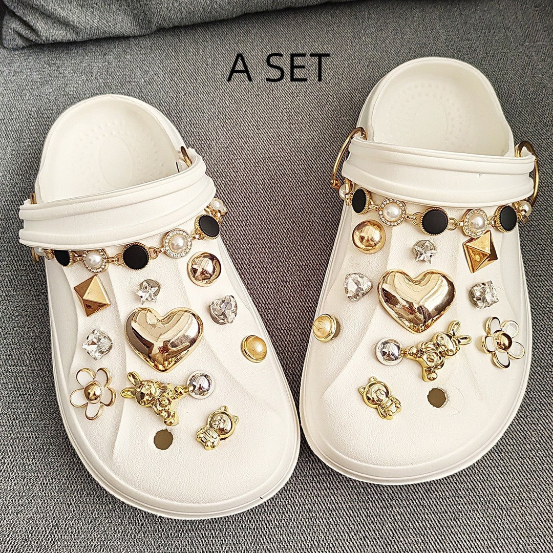 Shoe Charms Set , Rhinestone Spike Difference Style Charms Pack Shoe ...