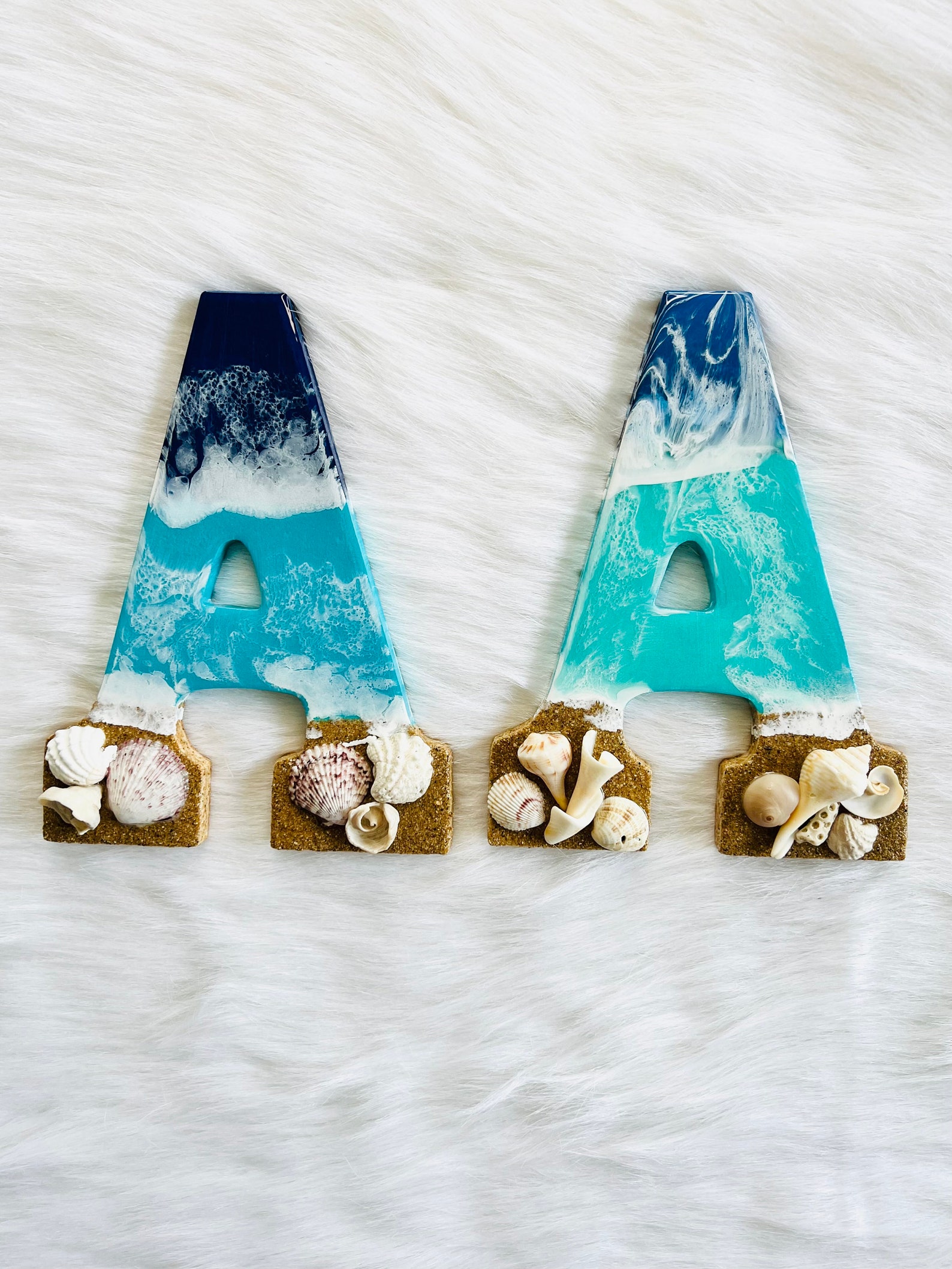 Resin Beach Letter: Custom Coastal Decor With Seashells - Etsy