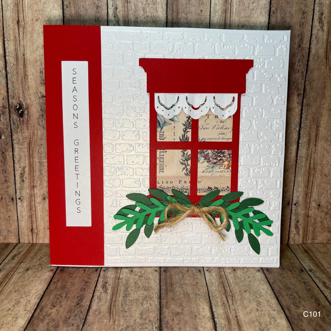 Christmas Window Greeting Card - Etsy
