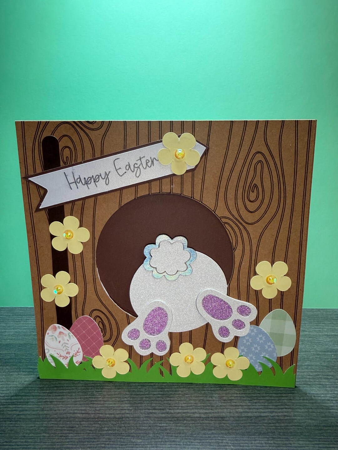 Handmade Easter Bunny Pop-up Card | Layered Spring Greeting, Bunny ...