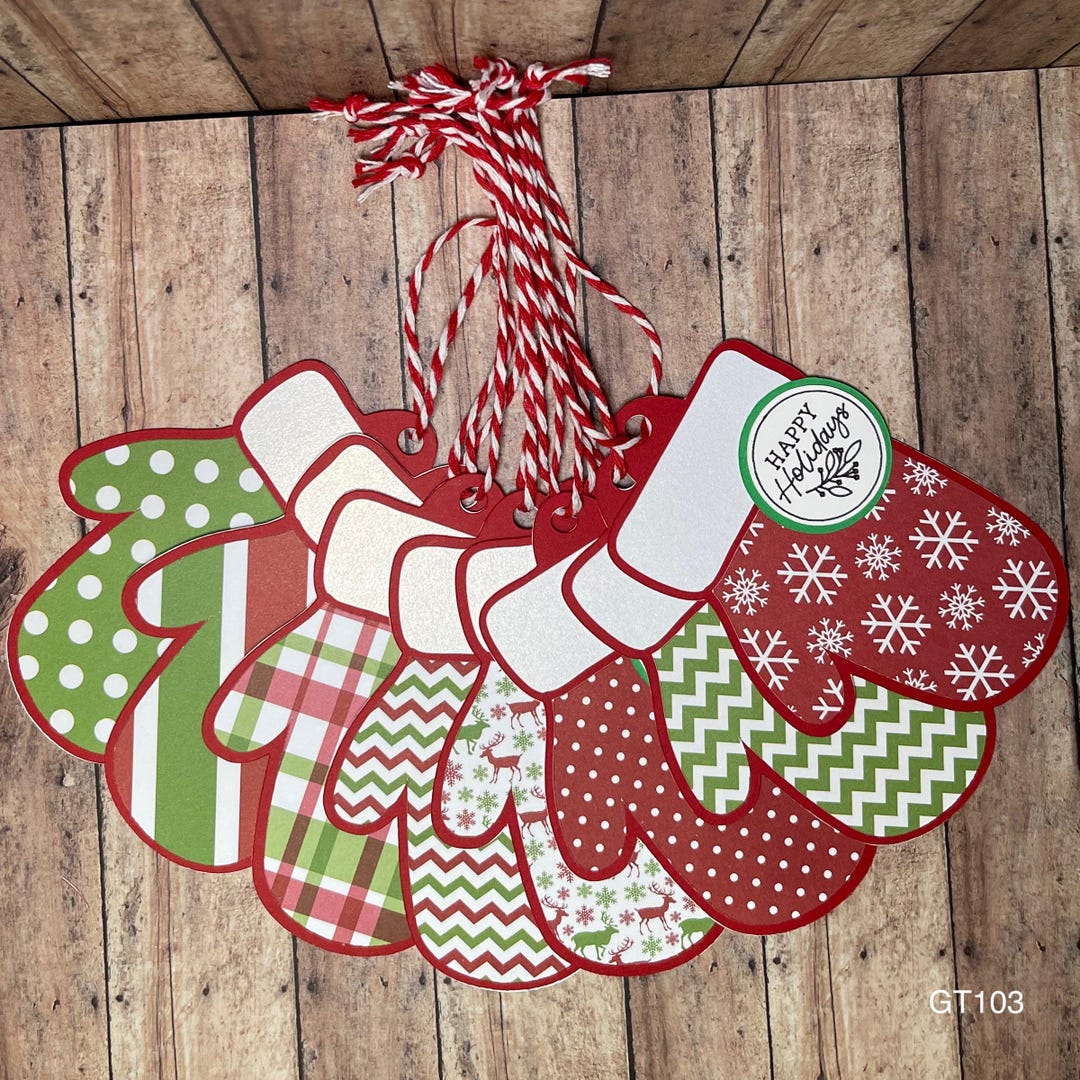 Christmas Mitten Gift Tags (8 Pack) - Etsy