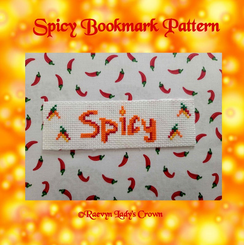 Spicy Bookmark Cross Stitch Pattern - Etsy