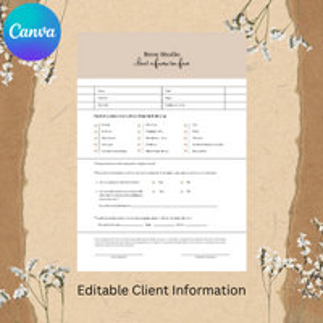 Editable Client Information, Canva Printable Customer Information ...