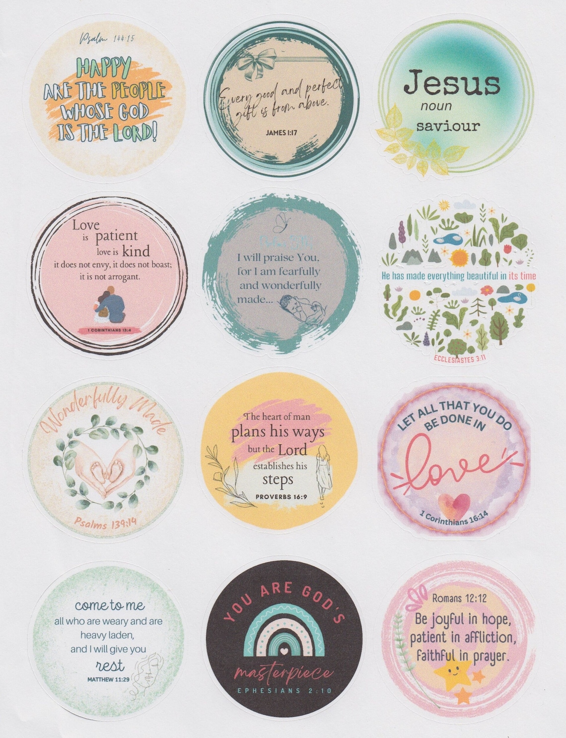 Christian Stickers Scripture & Bible Verse Stickers Christian Decals ...