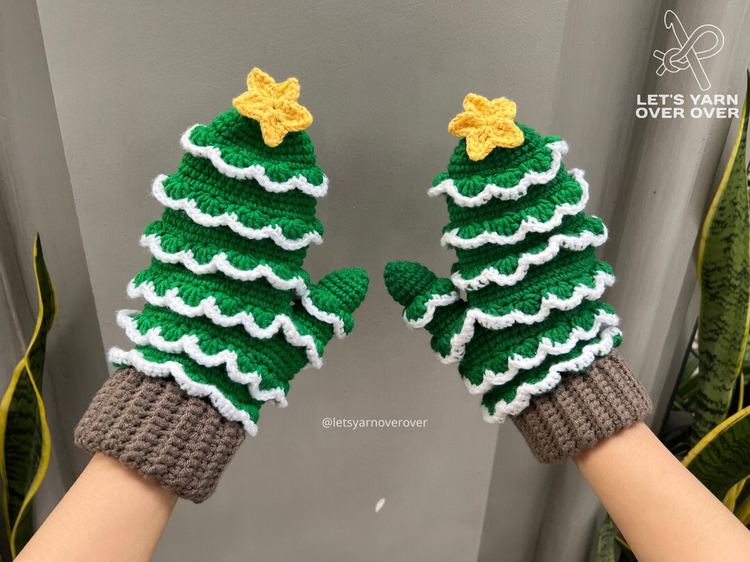 Digital Crochet Pattern | Crochet Christmas Tree Mitten | Crochet Xmas ...