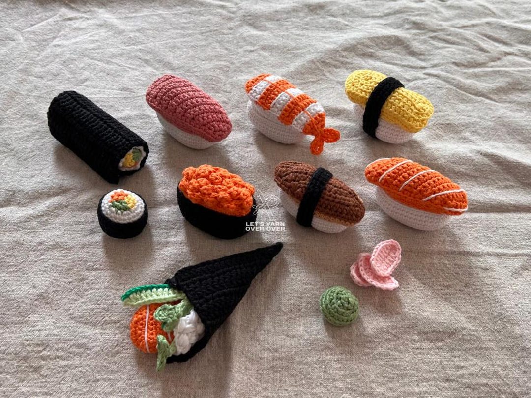 Sushi Playfood Crochet Pattern | Japanese Sushi Making Set With Sushi ...