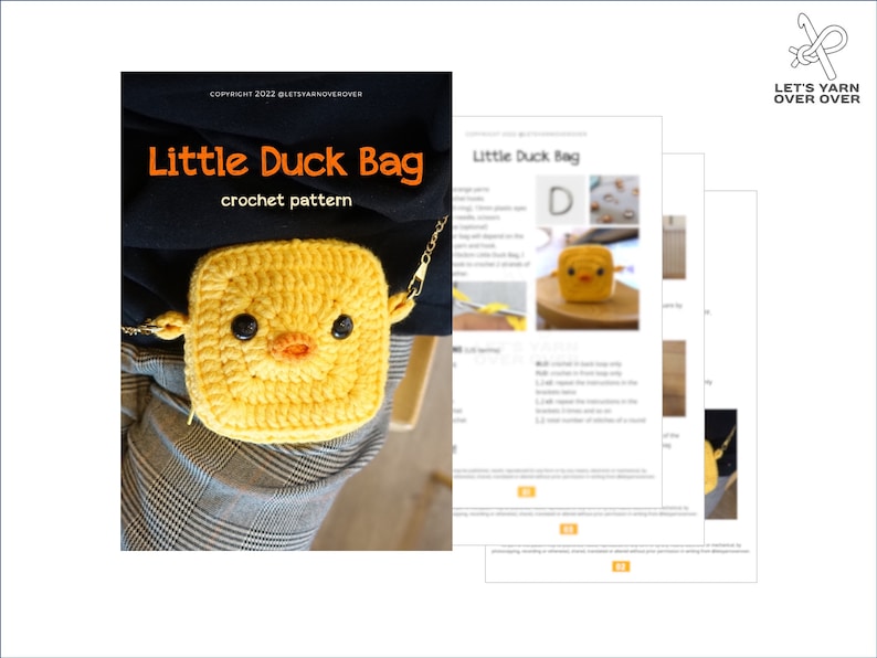 Digital Pattern Crochet Little Duck Bag DIY Handmade - Etsy