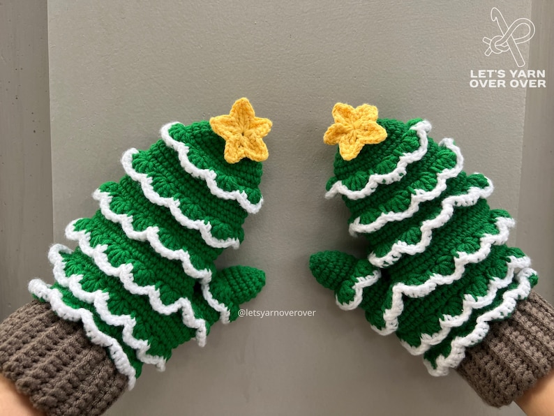Digital Crochet Pattern Crochet Christmas Tree Mitten - Etsy