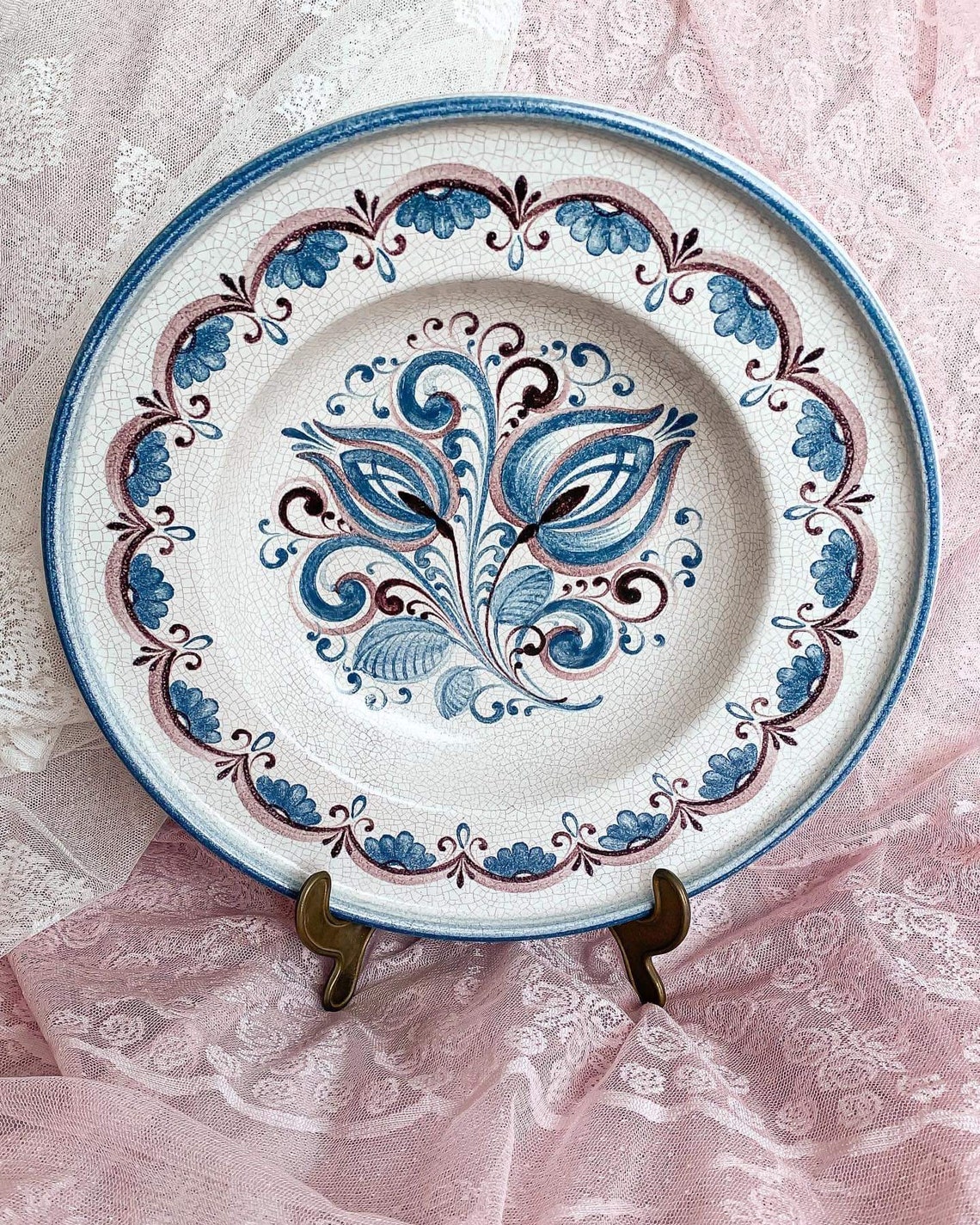 Hand-painted Plate of the Austrian Porcelain Company Gmundner Keramik ...