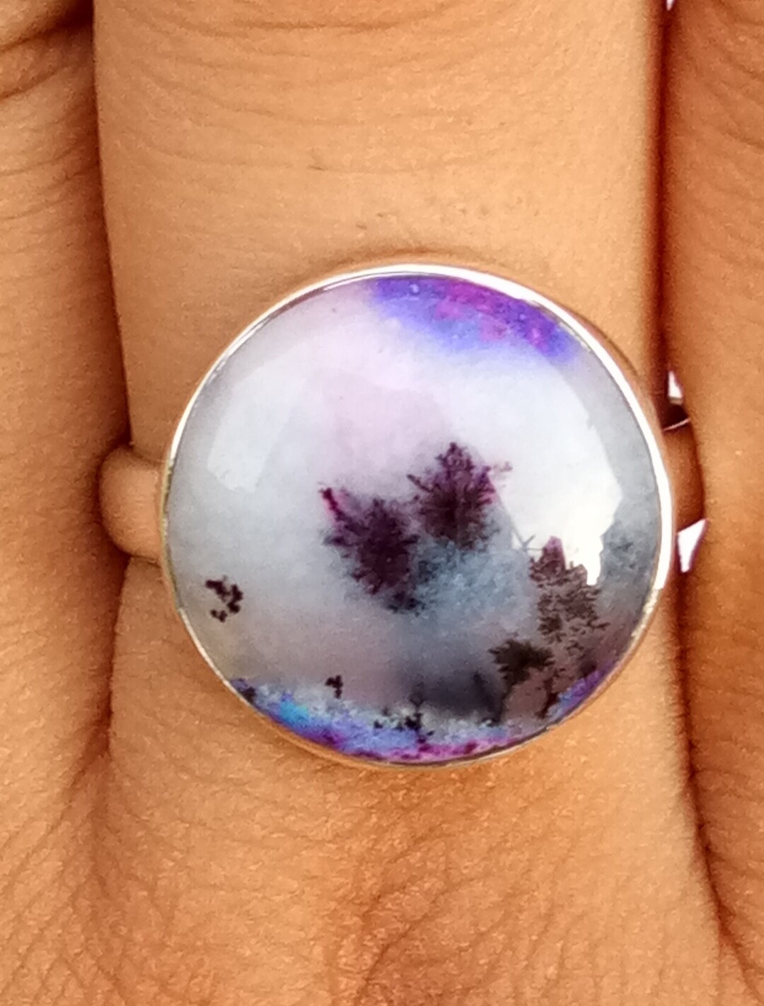 Wonderful Dendrite Agate Gemstone Ring, Dendrite Agate Ring, Beautiful Ring, Designer Agate Ring ...