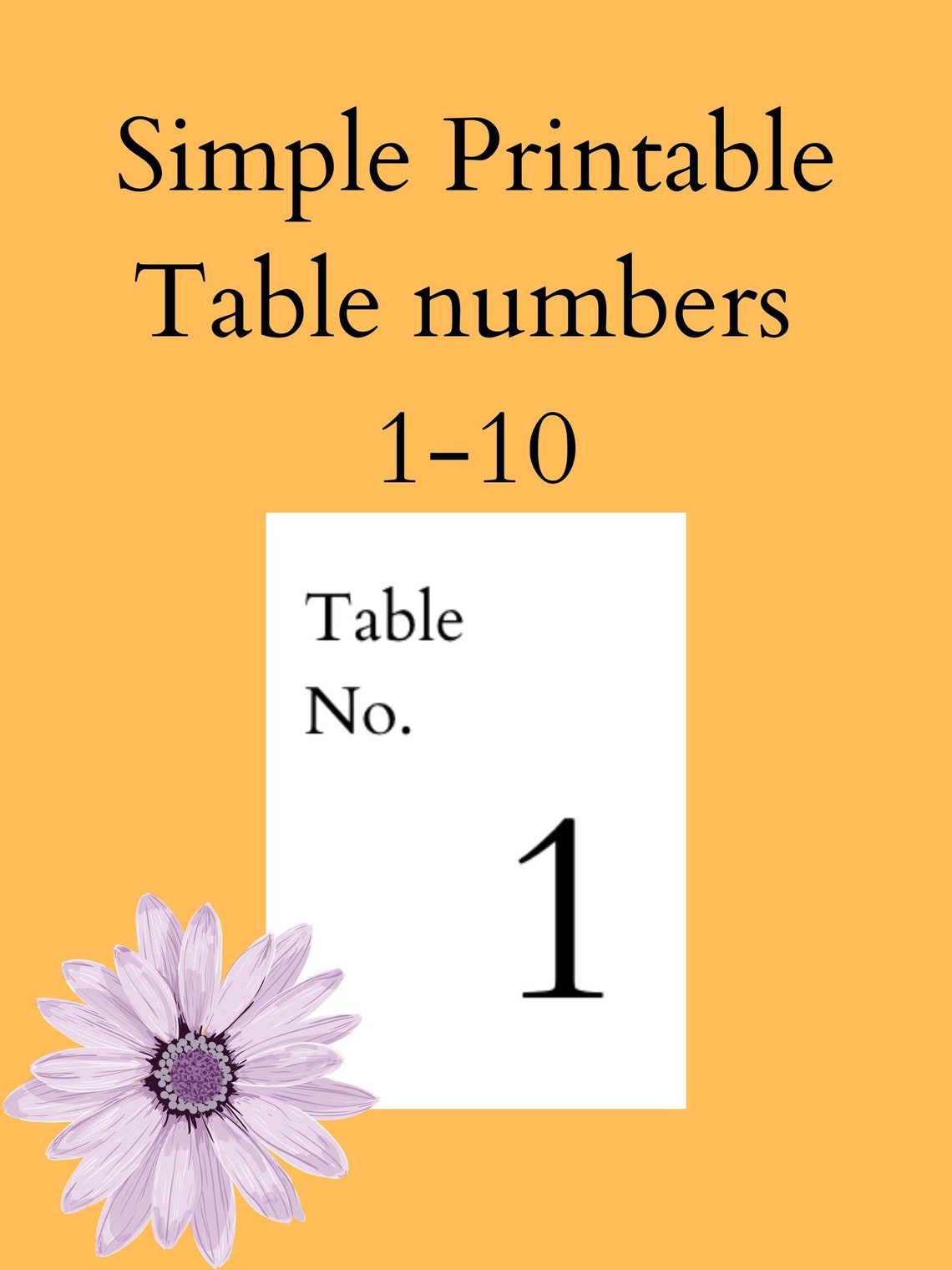 Simple Printable Table Numbers 1-10 - Etsy