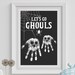Let's Go Ghouls, Halloween Handprint Footprint Art, Ghost Handprint ...