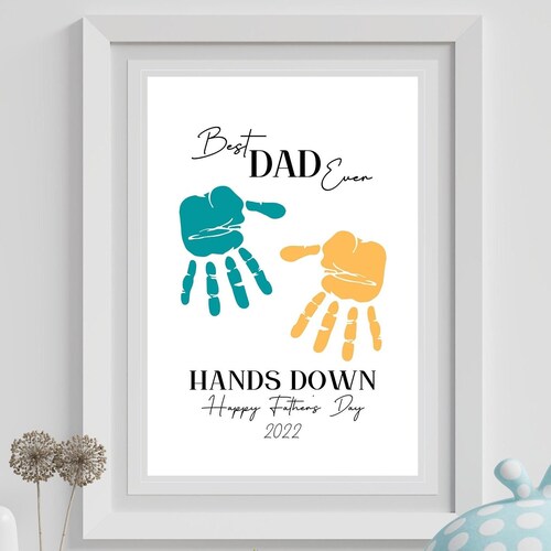 DADDY Handprint Footprint Art Craft Father's Day Gift for - Etsy