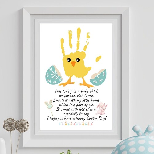 Easter Chicken Handprint Art Project for Kids Toddler - Etsy