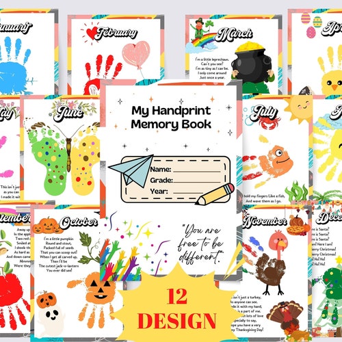 Handprint Memory Book Printable for Prek Preschool - Etsy UK