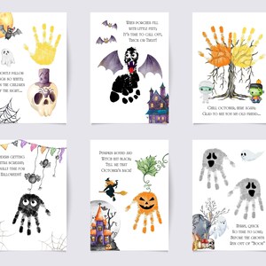 Halloween Handprint Footprint Craft Bundle, Halloween Handprint Art ...