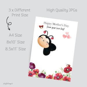 Happy Mothers Day From Your Love Bug, Ladybird Handprint Craft for Kids ...