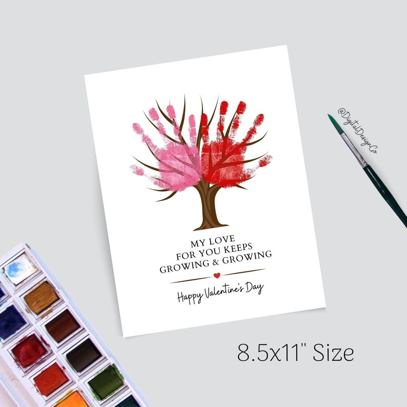 Valentine's Day Handprint Craft Tree Handprint Craft - Etsy
