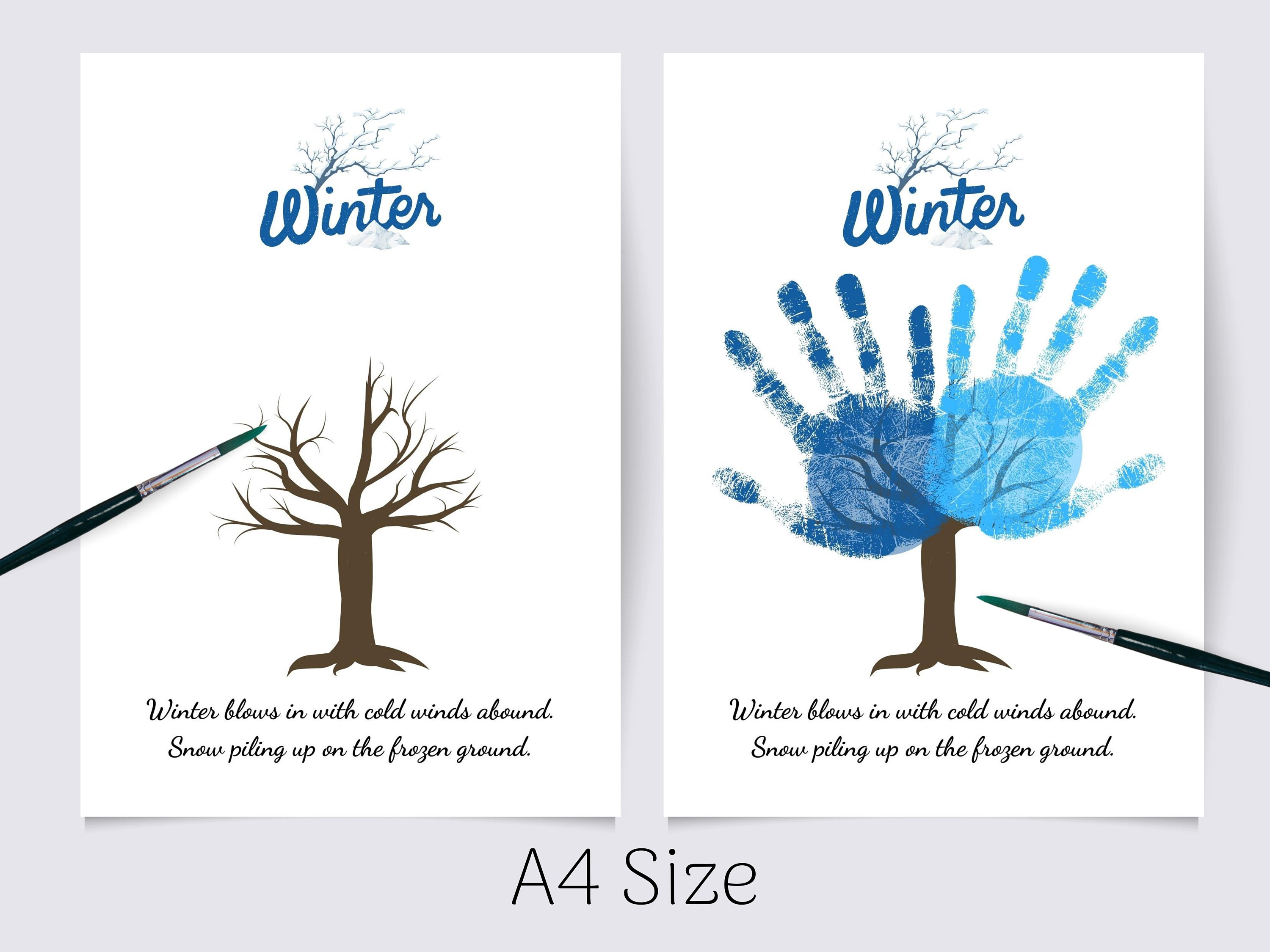 Seasons Handprint Craft Art Tree Poem Four Seasons Craft - Etsy México