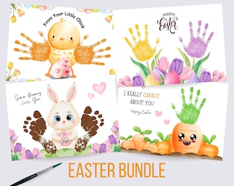 Carrot & Bunny Easter / Footprint Feet Art Craft / Handprint - Etsy