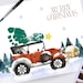 Merry Christmas Tree Footprint Craft, Watercolor Red Car Christmas Tree ...