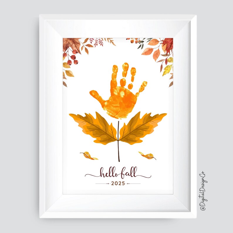 Hello Fall 2025 Handprint Art, Leaf Craft, Thanksgiving Season, Kids ...