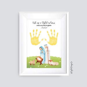 Jesus Nativity Handprint Art Craft, Christian Craft, Christmas Xmas ...