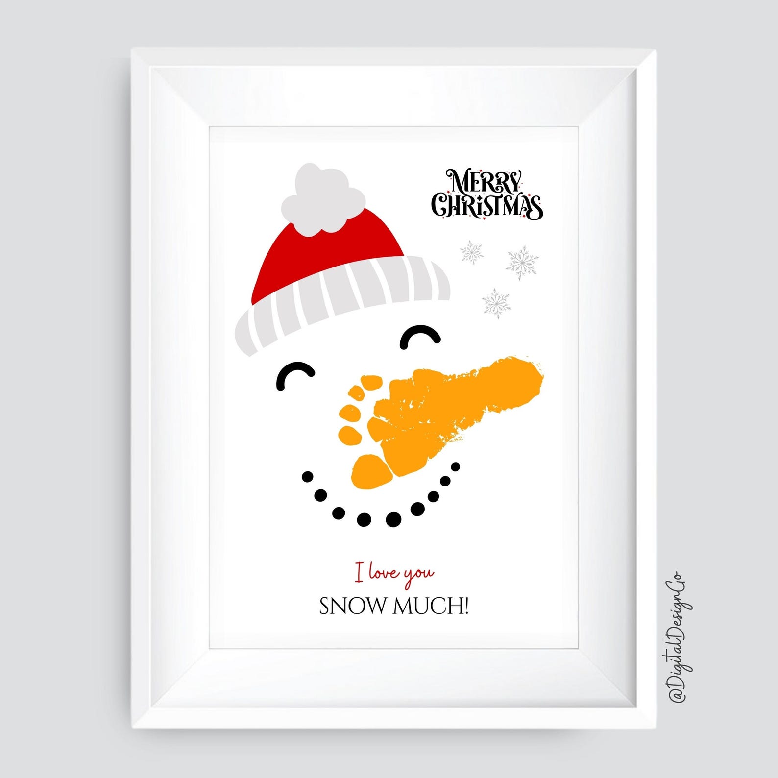 Snowman Footprint Craft, I Love You Snow Much, Kids Baby Toddler, DIY ...