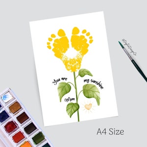You Are My Sunshine Mom, Mothers Day Footprint, Sunflower Footprint ...