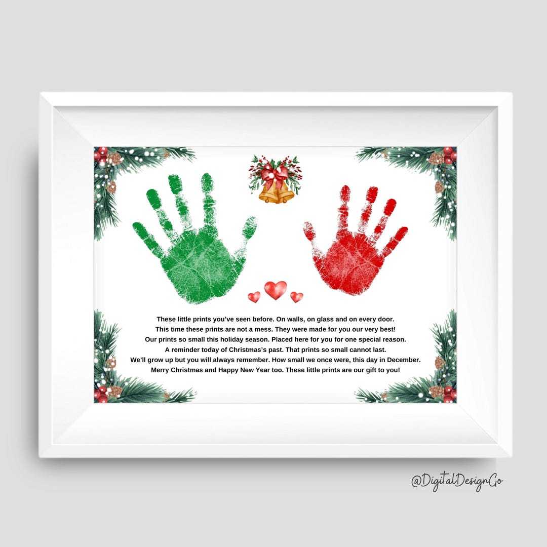 Christmas Handprint Art, Poem Handprints, Our Gift, Christmas Gift ...
