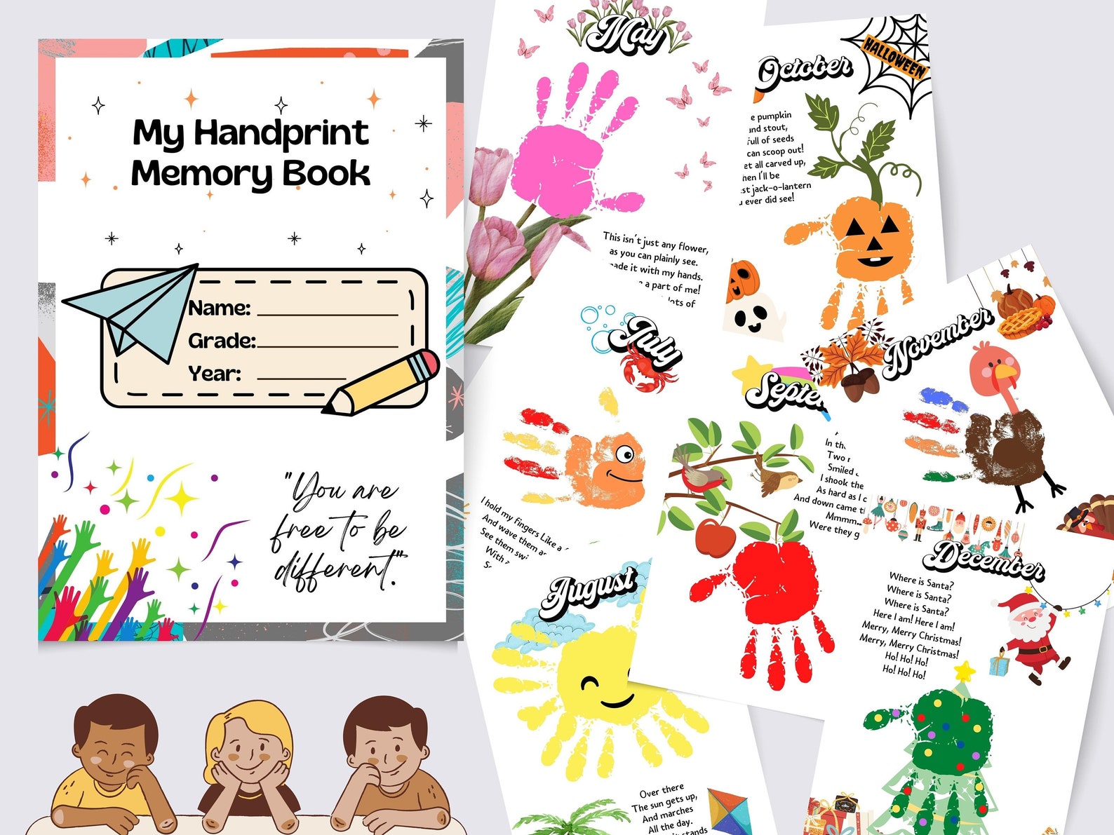 Handprint Memory Book for Prek Preschool Kindergarten 1st - Etsy