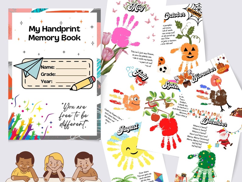 Handprint Memory Book for Prek Preschool Kindergarten 1st - Etsy