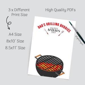 Fathers Day Handprint Art Craft, Grill Handprint, Dads Grilling Buddies ...