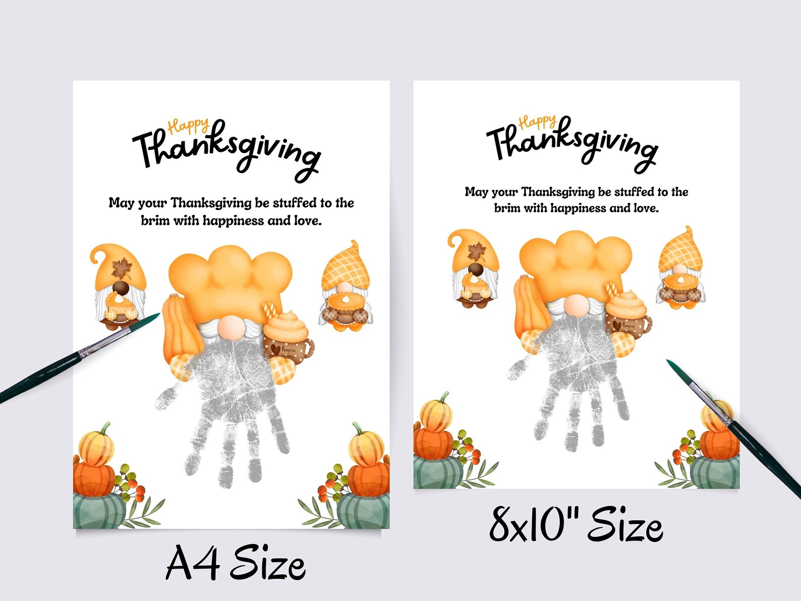 Thanksgiving Handprint Footprint Craft Bundle, Thanksgiving Handprint ...