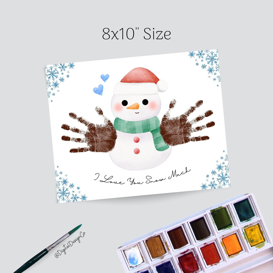 Snowman Handprint Art I Love You Snow Much Christmas Winter - Etsy