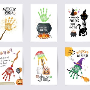 Halloween Handprint Footprint Craft Bundle, Halloween Handprint Art ...