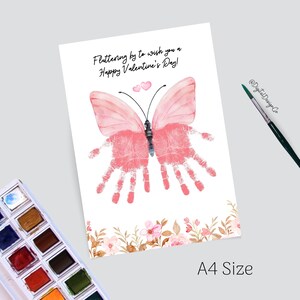 Butterfly Handprint Craft, Fluttering by to Wish You a Happy Valentines ...