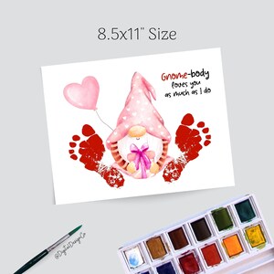 Valentines Day Footprint Art, Gnome Body Loves You, Gnome Footprint ...