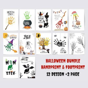 Halloween Handprint Footprint Craft Bundle, Halloween Handprint Art ...